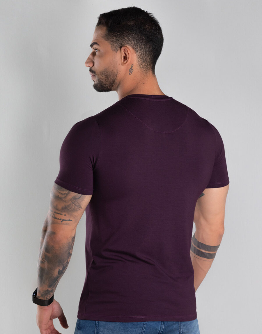 Camiseta Masculina Gola O Listra Tecido Respirável – Cor Roxo – Roupa ...