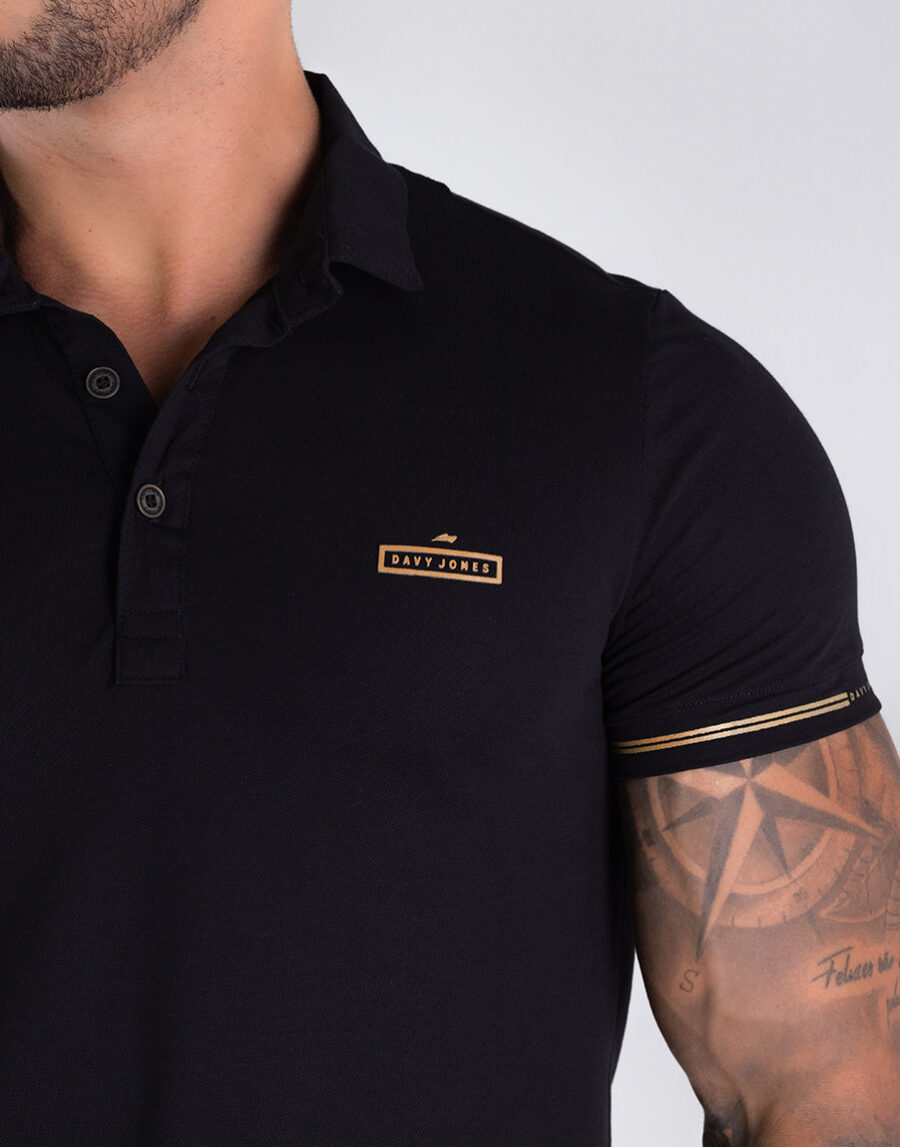 Gola Polo Masculina Estilo e Conforto Premium - Cor Preta – Davy Jones