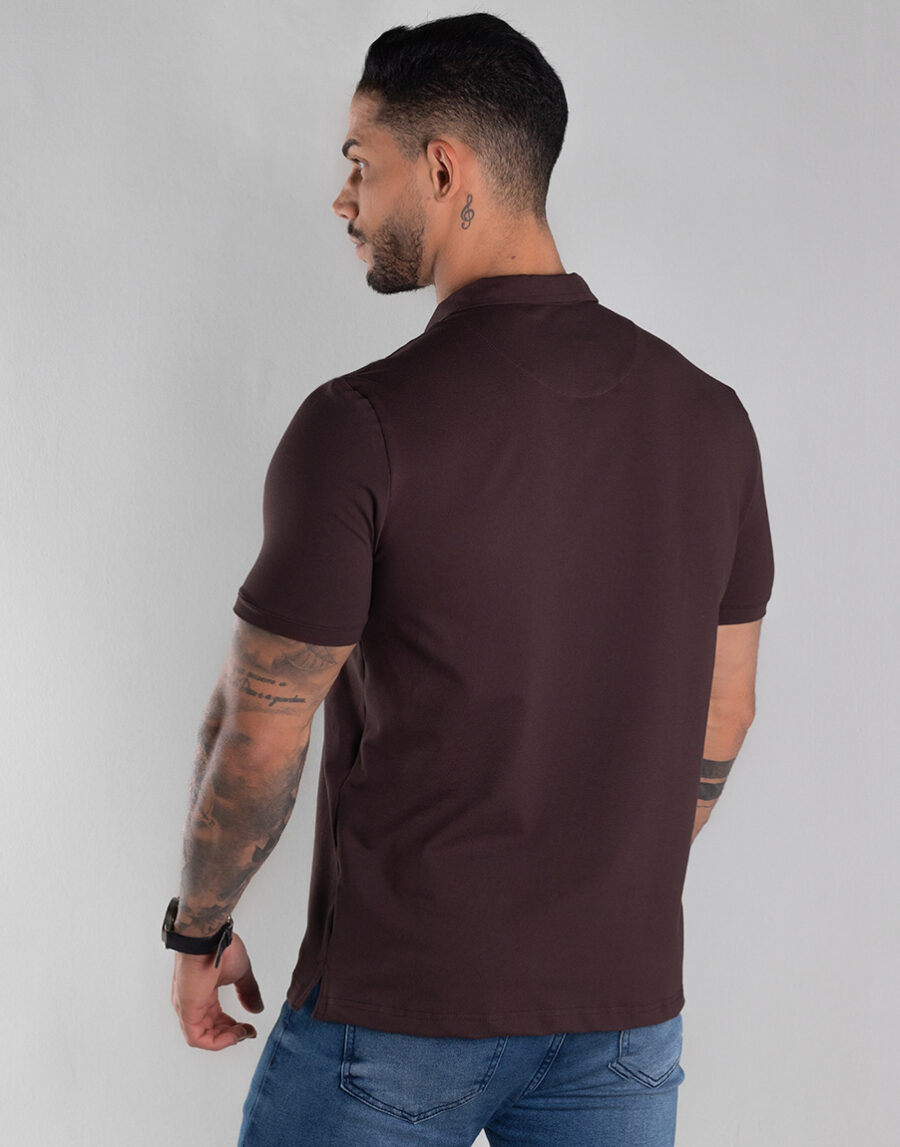Gola Polo Pima Premium Conforto e Qualidade Superior – Cor Marrom – Roupa masculina
