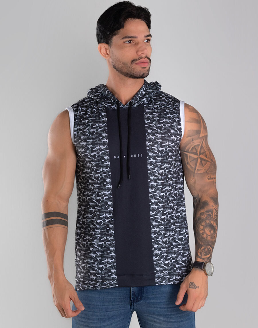 Regata com Capuz Recorte Camuflada Dark Leve e Confortavel – Roupa ...