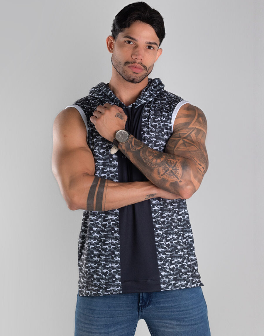 Regata com Capuz Recorte Camuflada Dark Leve e Confortavel – Roupa ...