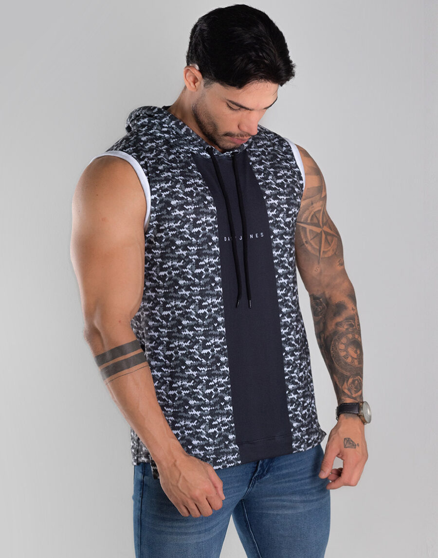Regata com Capuz Recorte Camuflada Dark Leve e Confortavel – Roupa ...