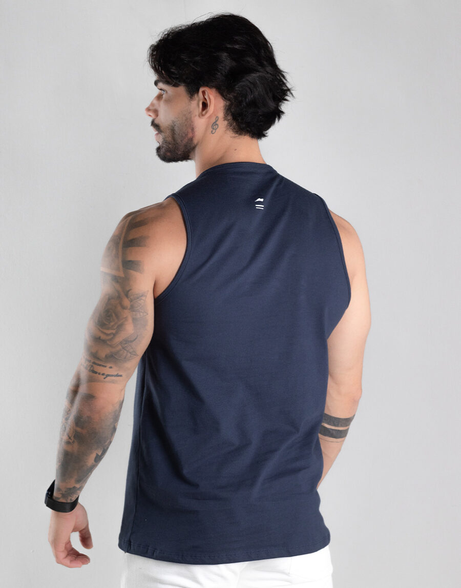 Regata Masculina Algodão Leve e Confortável – Cor Azul – Davy Jones