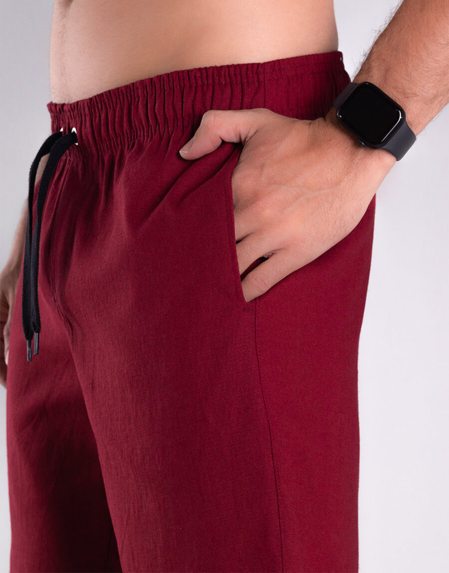 Bermuda Mauricinho Linho Premium Elegante com Elastano - Marsala ...